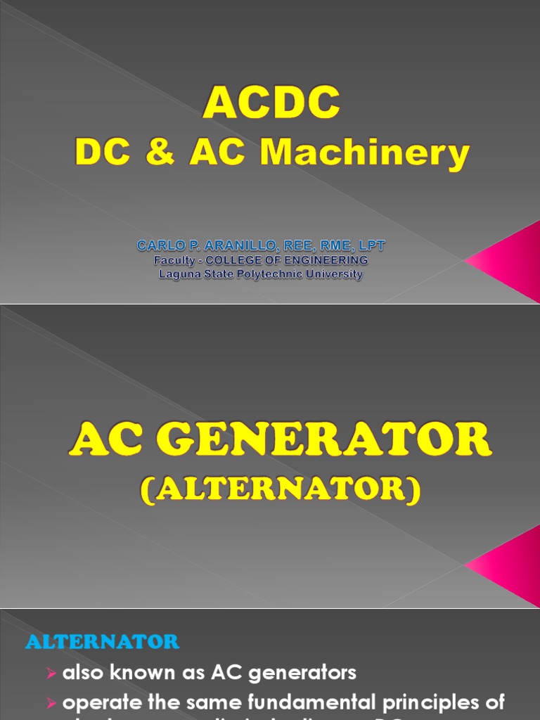Acdc - Ac Generator - Lecture Notes 7 | PDF | Electric Power | Force