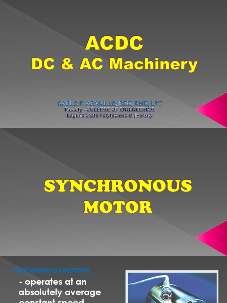 Acdc - Synchronous Motor - Lecture Notes 9 | PDF | Electric Motor ...