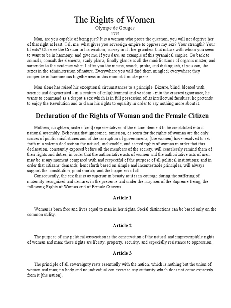 The Rights of Women | PDF | Rights | Property