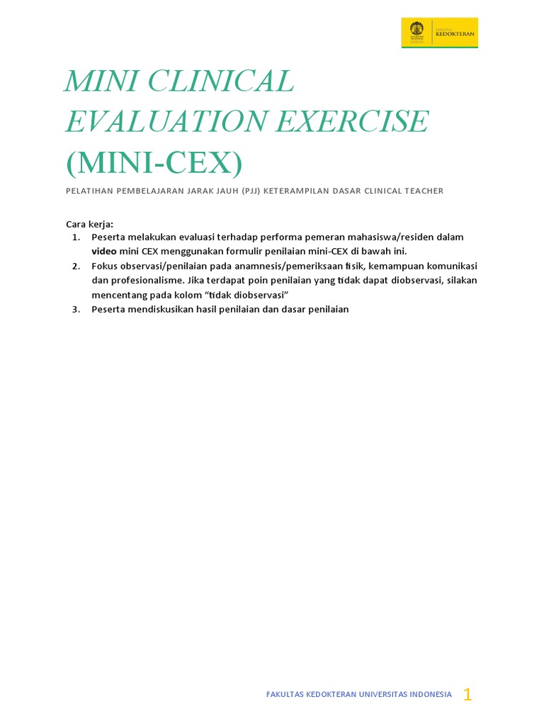 EDIT - Worksheet Mini CEX | PDF