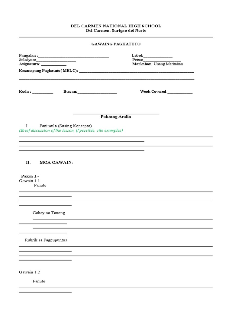 Learner Activity Sheet Dcnhs | PDF