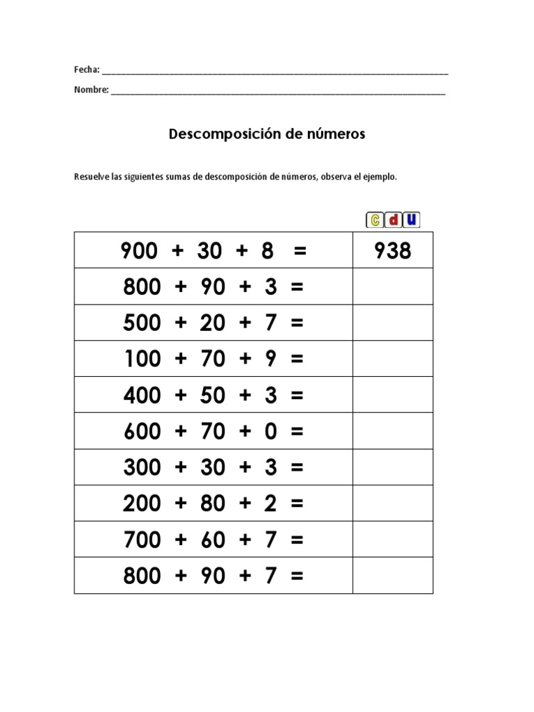 Descomposicion de Números | PDF