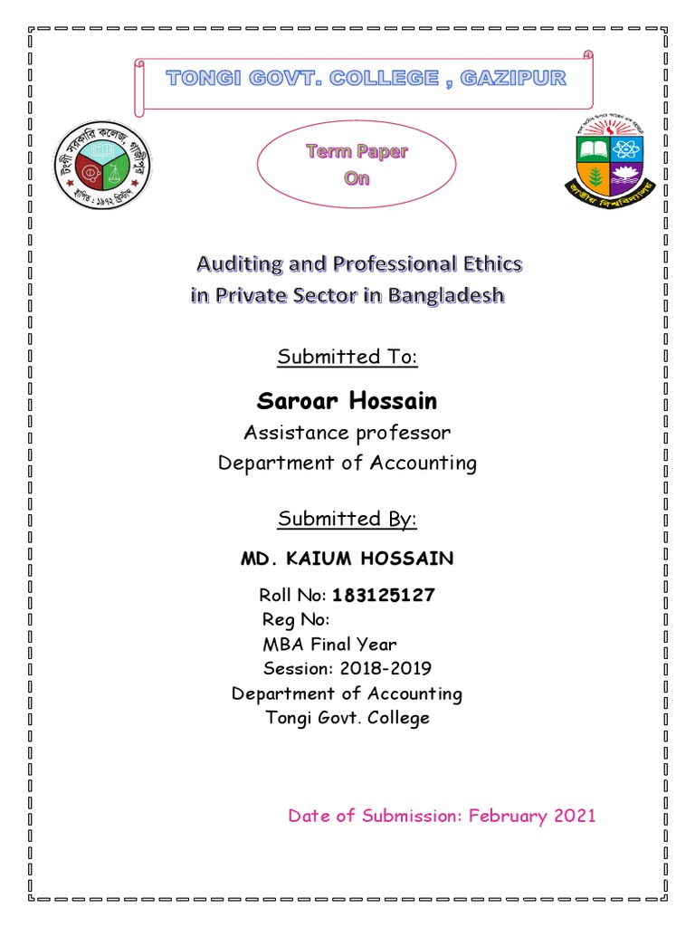 Term Paper Cover Page1 | PDF