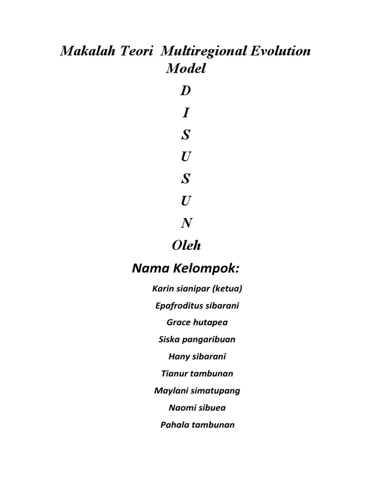 Makalah Teori Multiregional Evolution Model | PDF