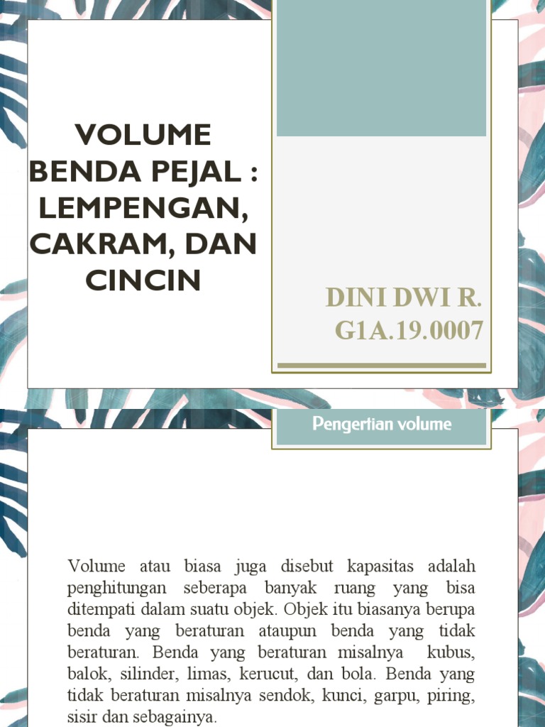 VOLUME Lempeng Pijal, Cakram | PDF