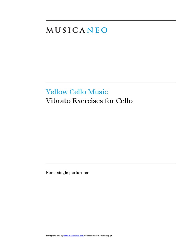 Yellow Cello Music: Vibrato Exercises For Cello | PDF | Entertainment ...