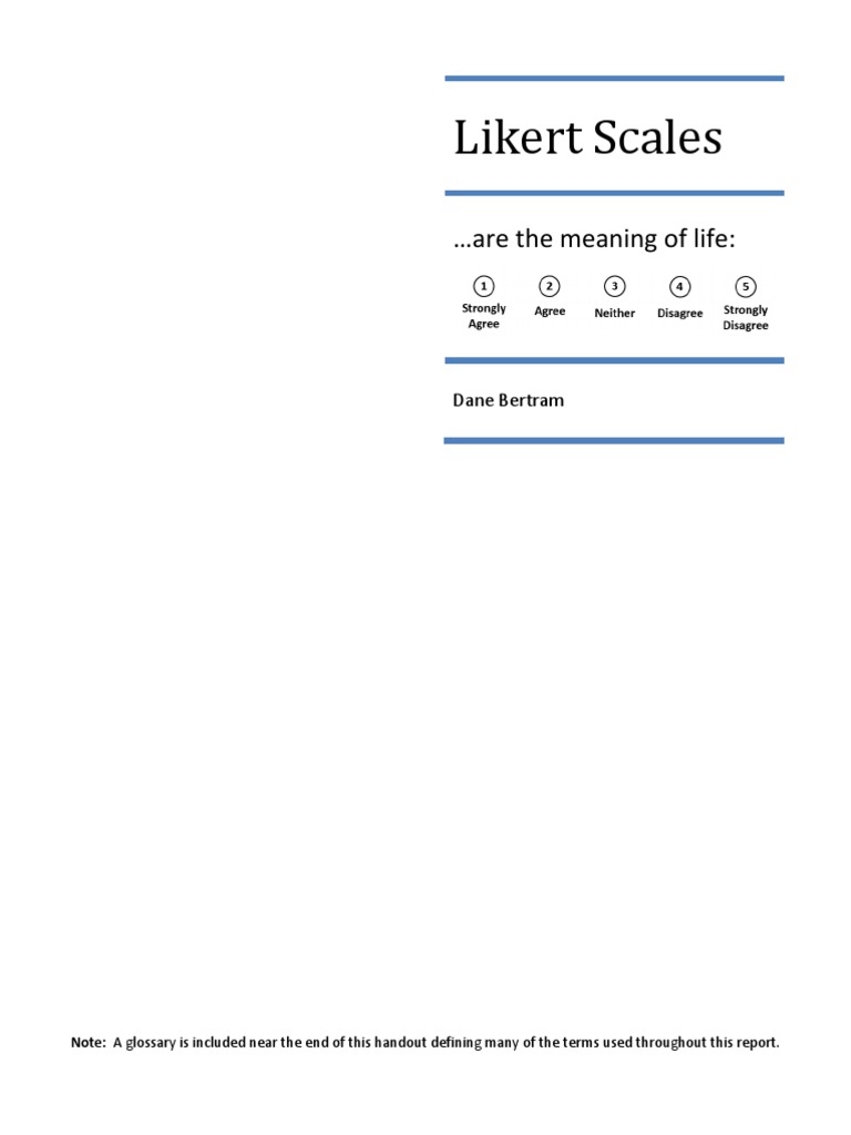 Likert Scales: Are The Meaning of Life | PDF | Likert Scale ...