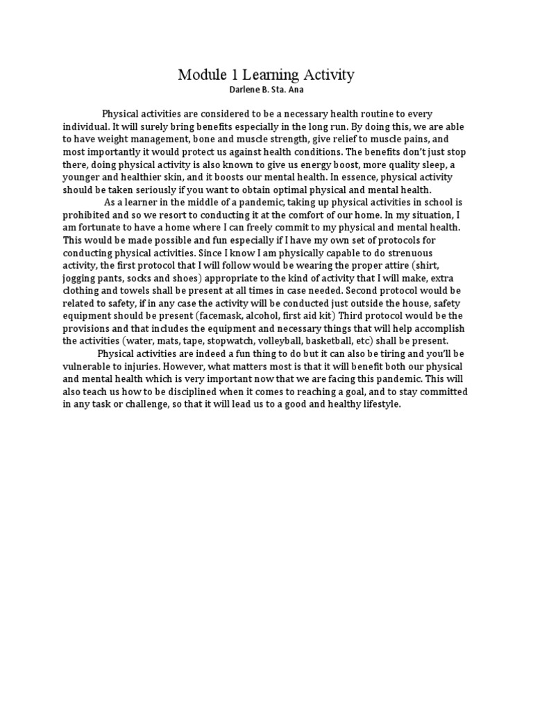 Module 1 Learning Activity | PDF