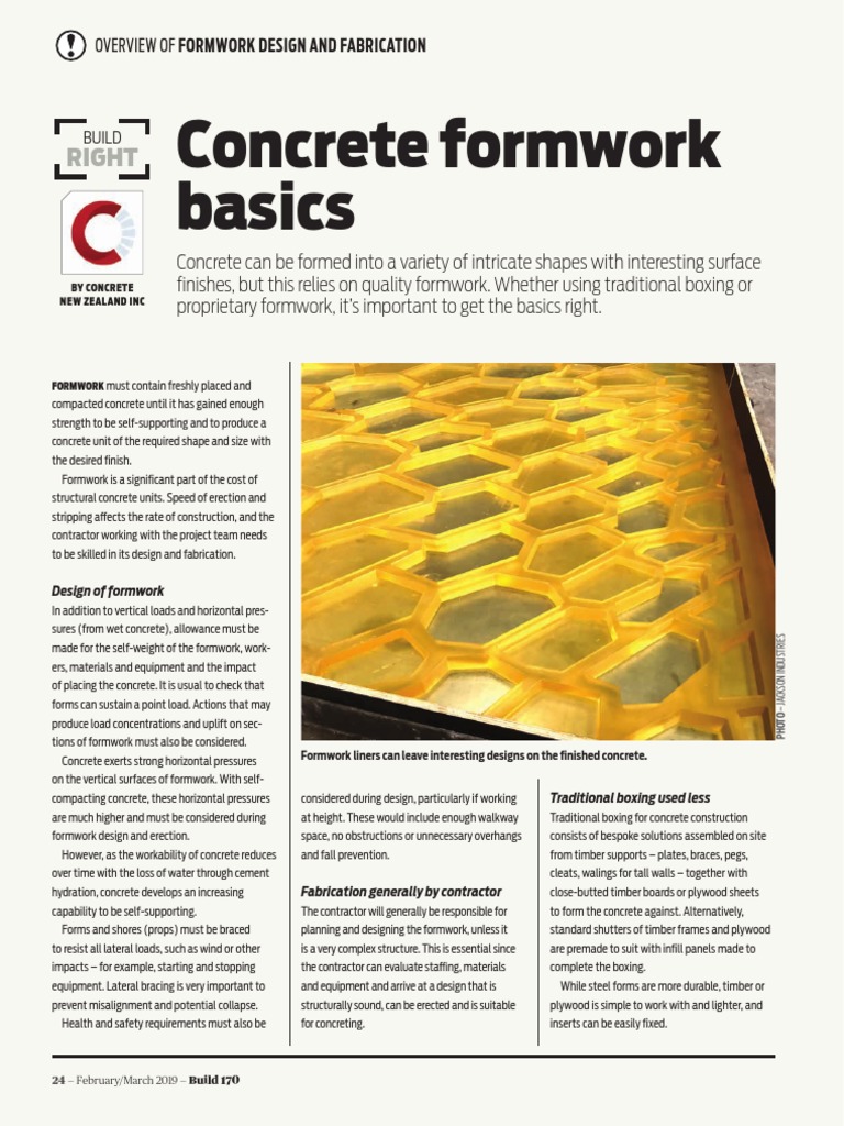 Build 170 24 Build Right Concrete Formwork Basics | PDF | Concrete ...