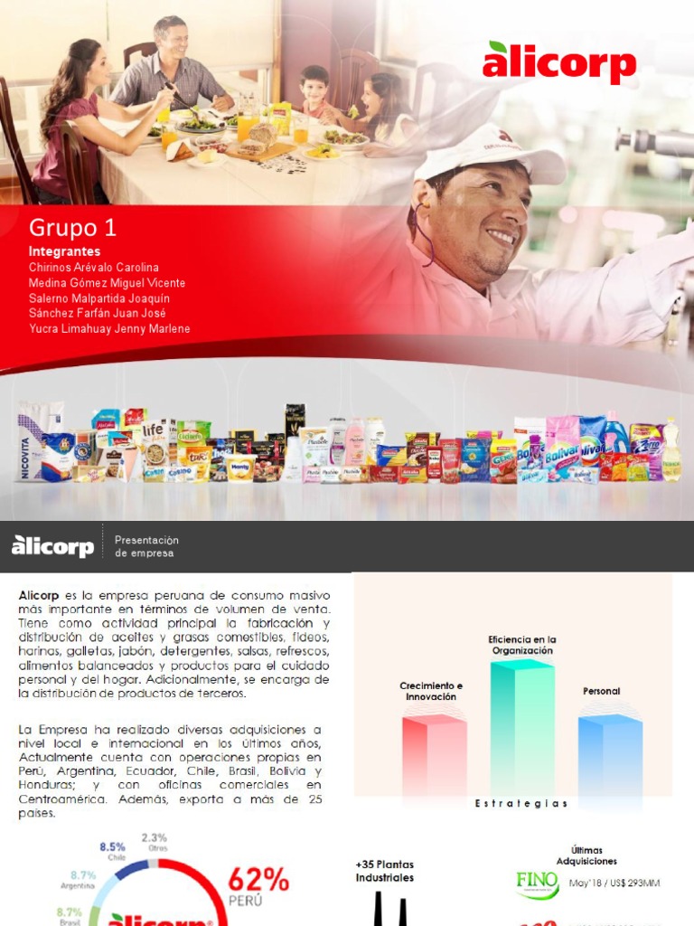 Grupo N°1 - Alicorp Diapositivas | PDF | Empresas | Economias
