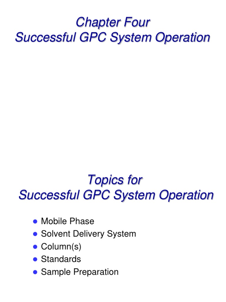GPC System Operation | PDF | Solvent | Salt (Chemistry)
