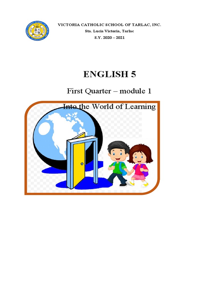 English 5: First Quarter - Module 1 Into The World of Learning | PDF