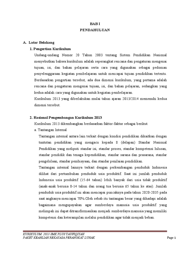 KTSP 2013 RPL SMK Plus Taufiqiyah | PDF