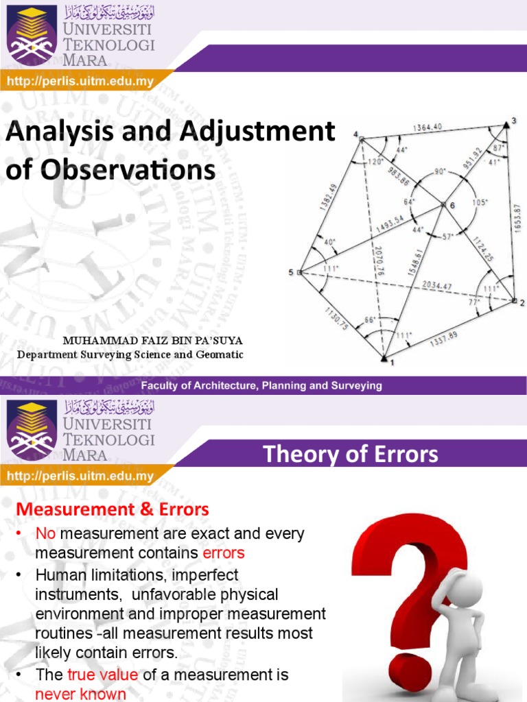 Chapter 3 Analysis and Adjustment of Observations | PDF | Observational Error | Errors And Residuals