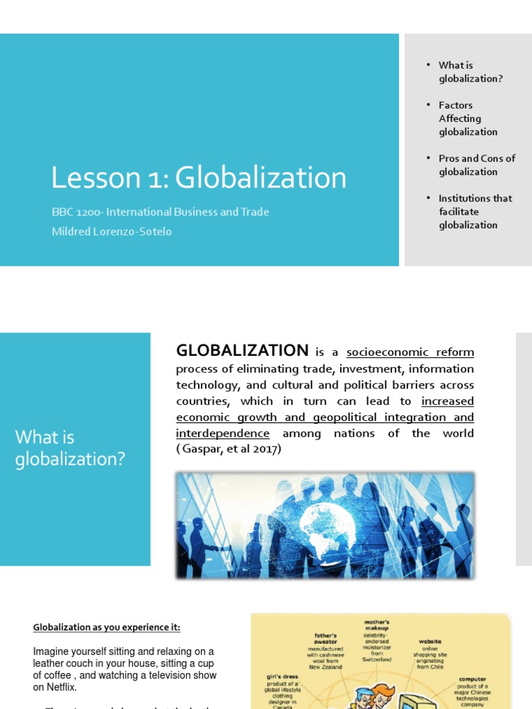 BBC 1200 Lesson 1 What Is Globalization | PDF | World Trade ...