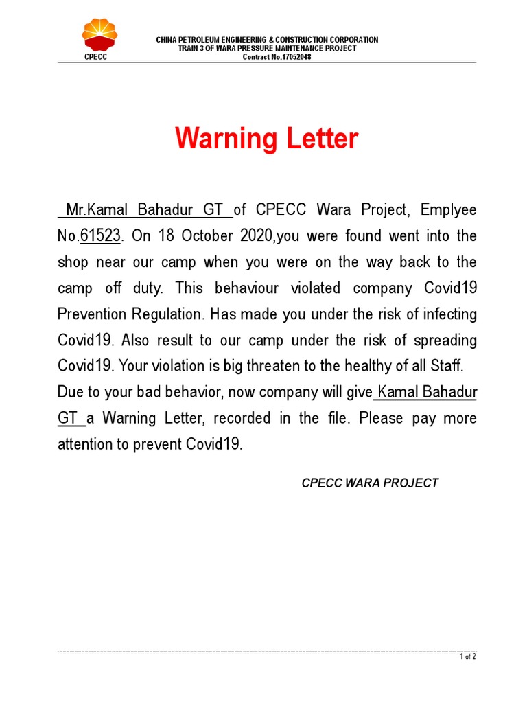 Warning Letter | PDF
