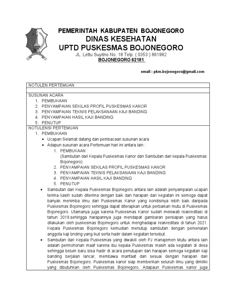 NOTULEN Kaji Banding KANOR 1 Oktober 2020 | PDF