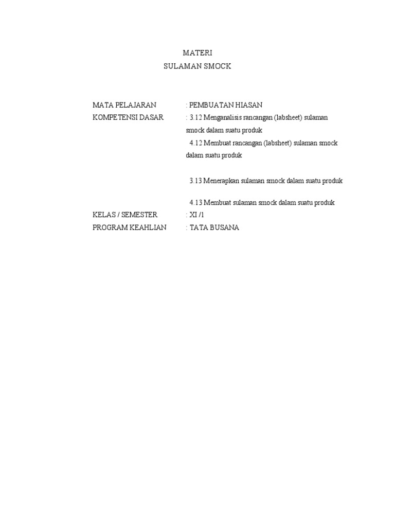 SULAMAN SMOCK | PDF