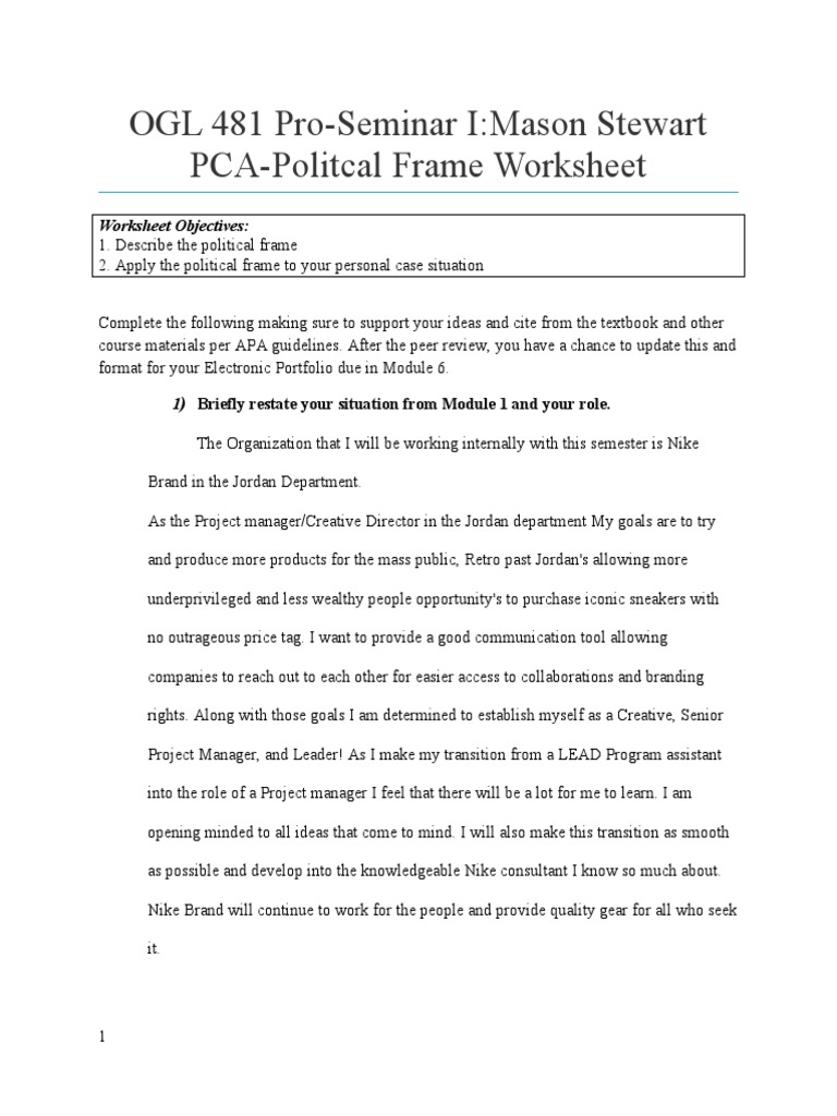 4 Political Frame Worksheet 3 | PDF | Sneakers | Human Nature