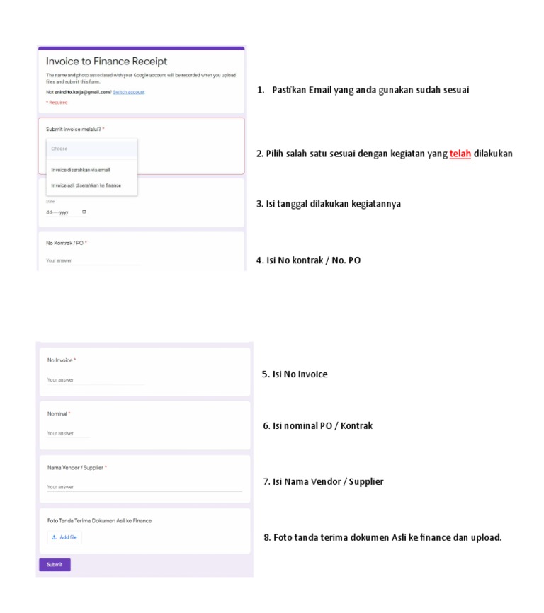 Tutorial Input BA Invoice Submission | PDF