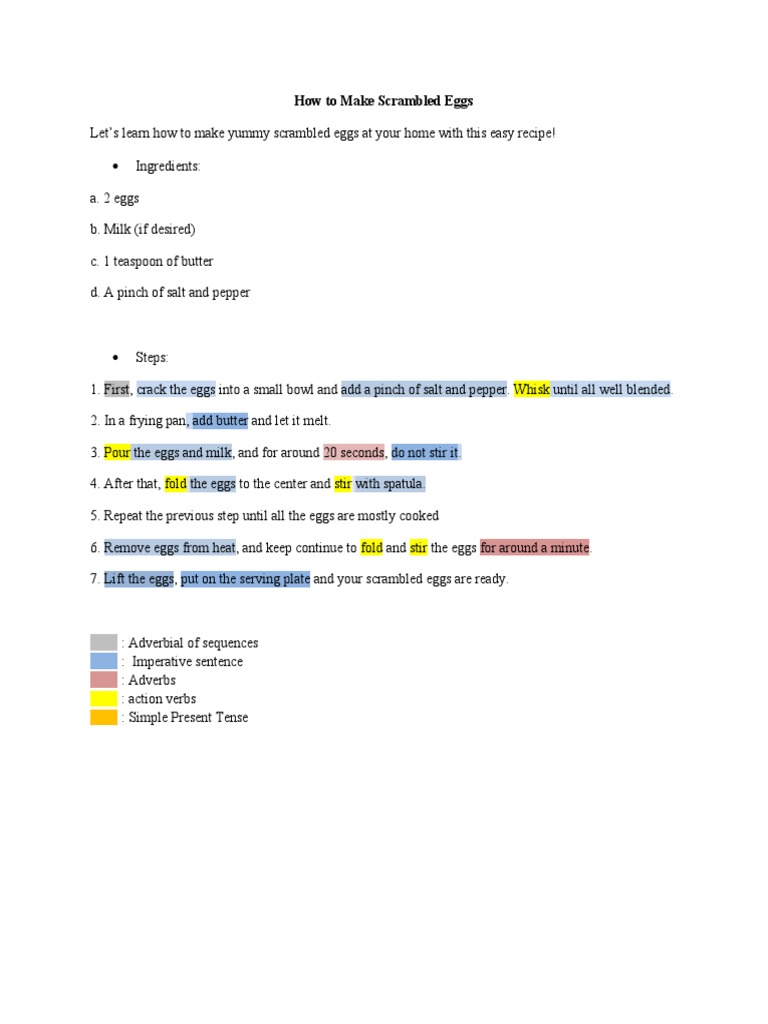 How To Make Scrambled Eggs | PDF