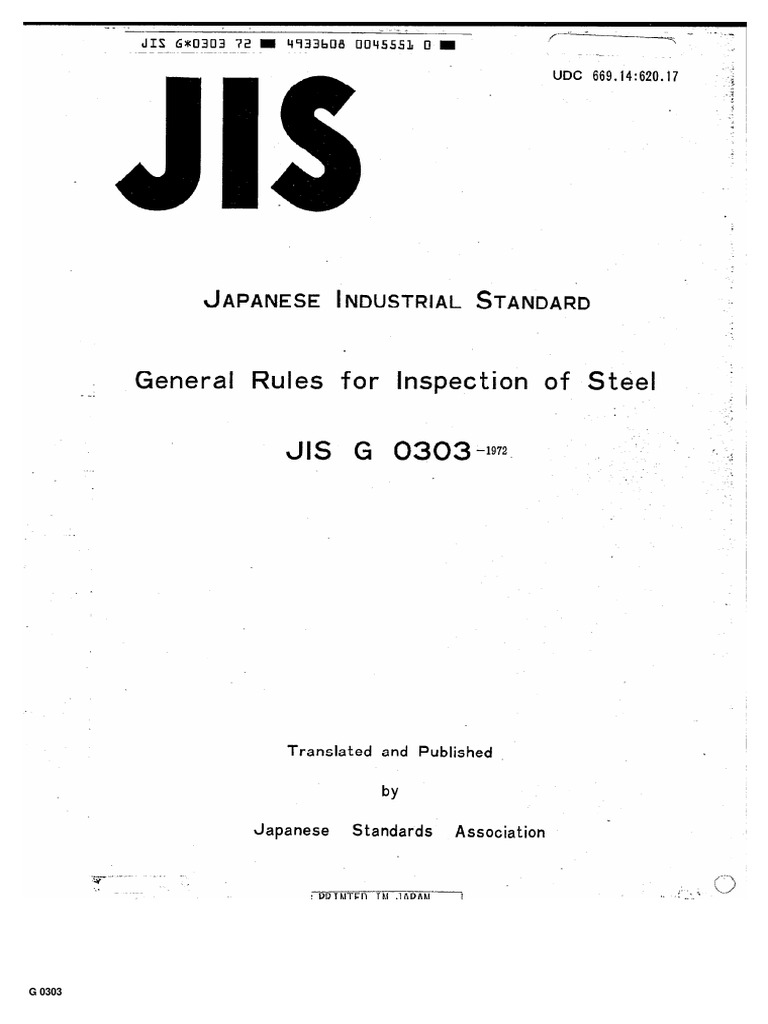 Jis G0303 1972 | PDF