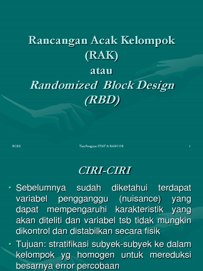 Rancangan Acak Kelompok (RAK) | PDF