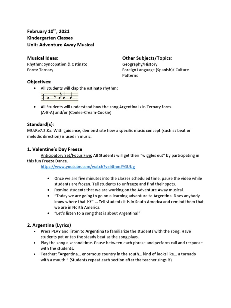 Argentina Lesson Plan | PDF | Entertainment (General)