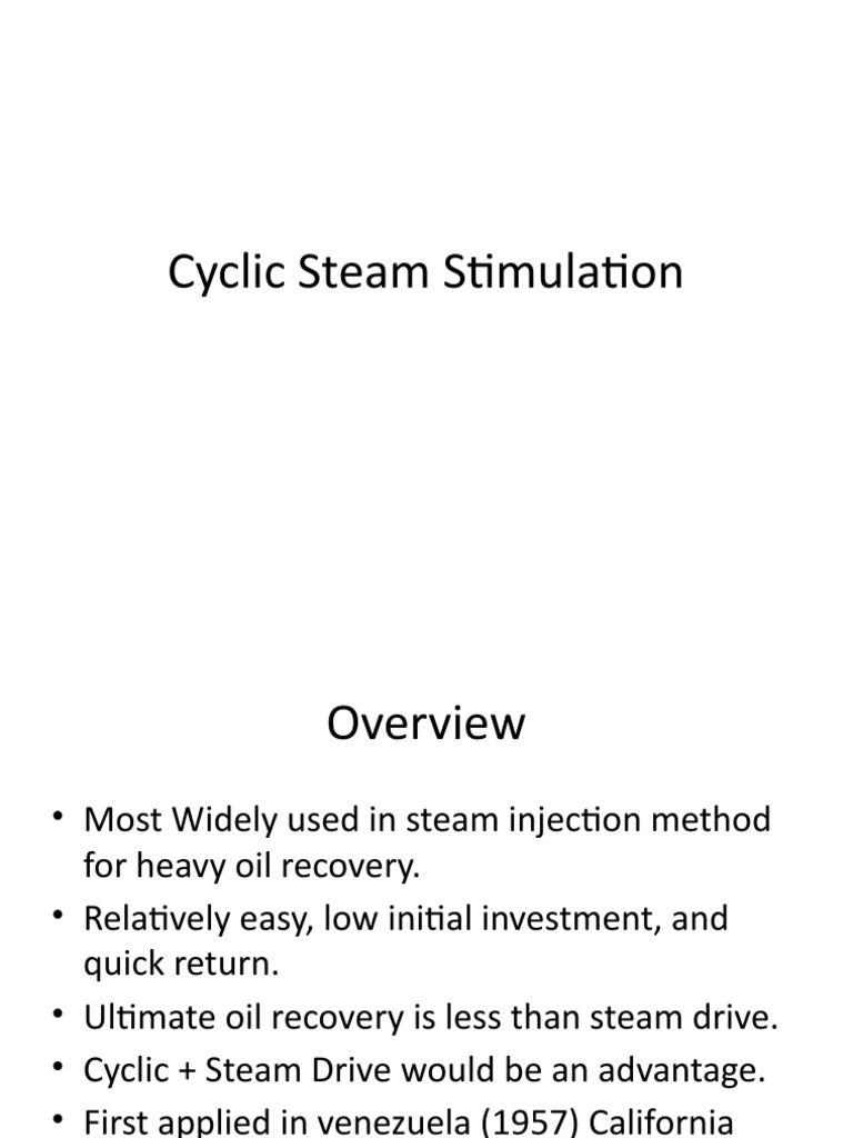 Cyclic Steam Stimulation | PDF | Petroleum Reservoir | Extraction Of ...