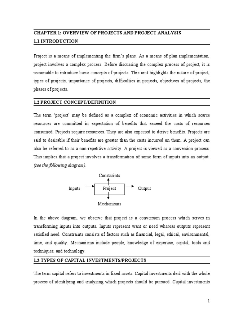 Project Chapter 1 Edited | PDF | Project Management | Cost–Benefit Analysis