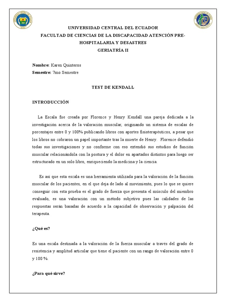 Test Kendall | PDF | Codo | Músculo