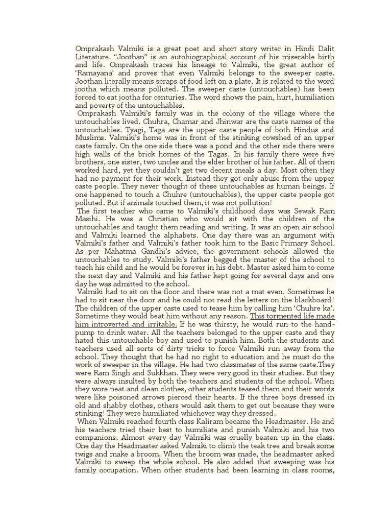 Joothan Notes | Download Free PDF | Dalit