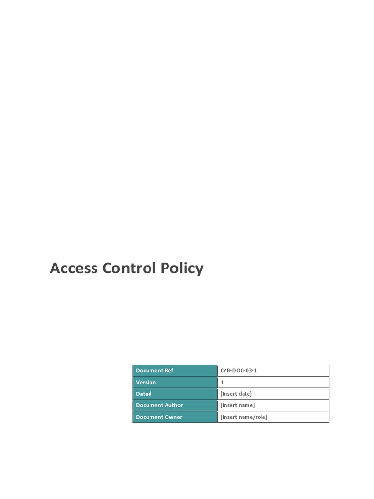 Access Control Policy | PDF | Access Control | Cloud Computing