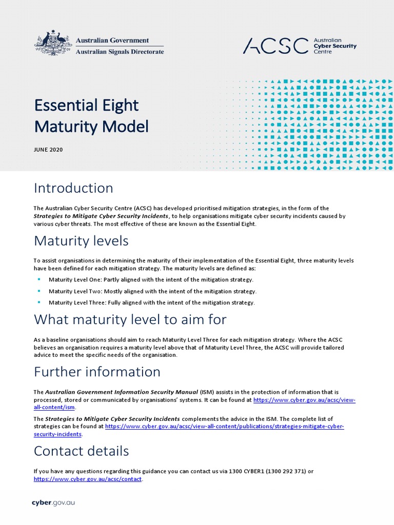 Essential Eight Cybersecurity Maturity Model | PDF | Authentication ...