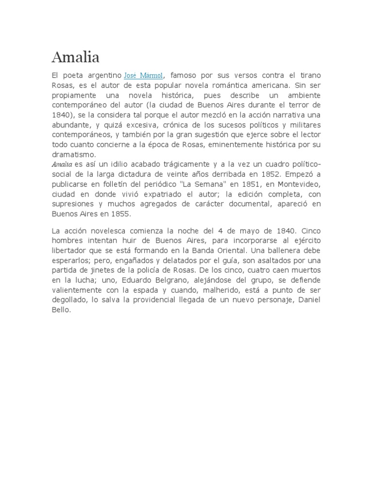 Resumen de Amalia | PDF