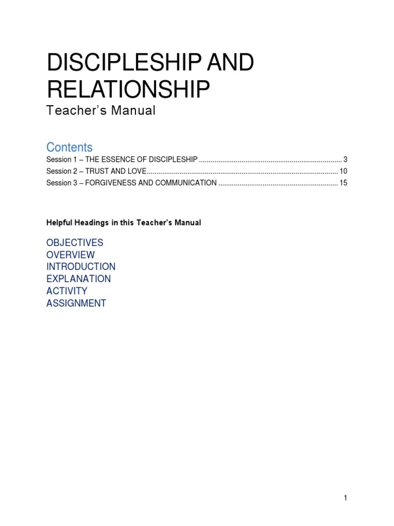 02 Discipleship and Relationship Teachers Manual | PDF | Baptism ...