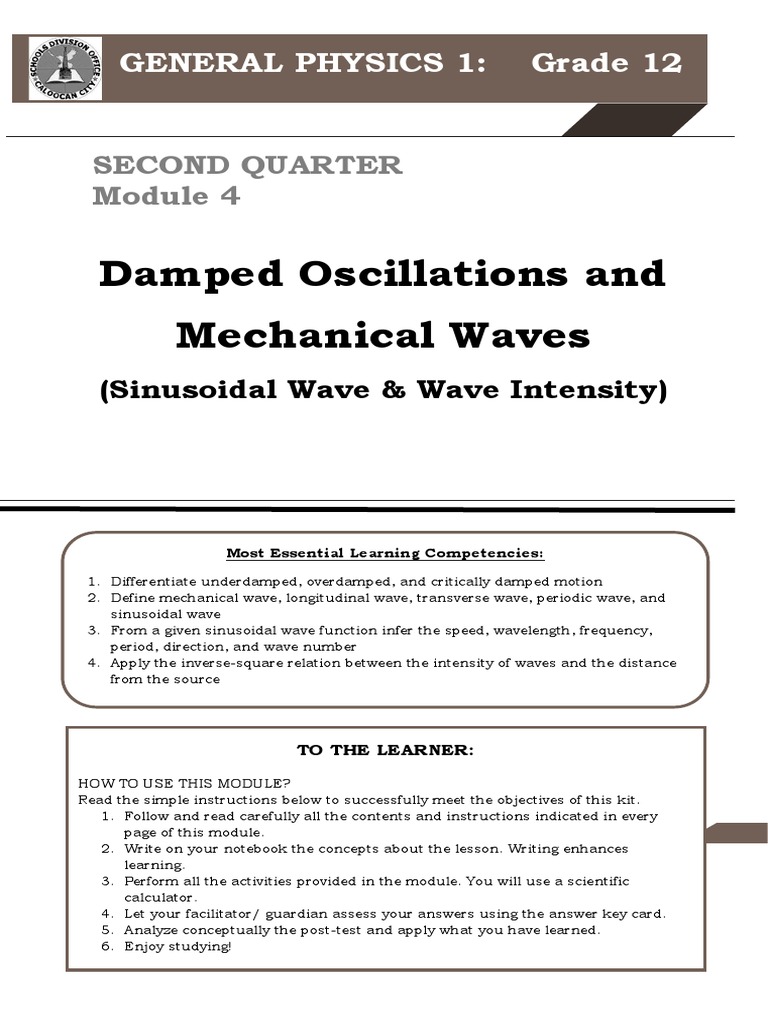 Damped Oscillations and Mechanical Waves: General Physics 1: Grade 12 ...