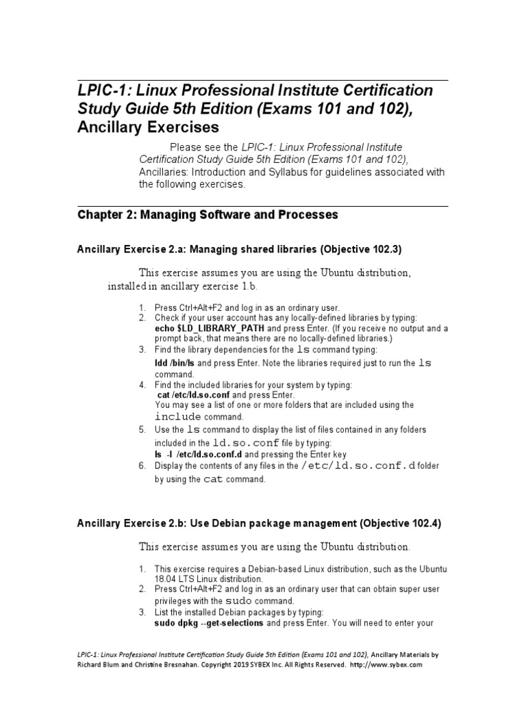 LPIC-1: Linux Professional Institute Certification Study Guide 5th ...