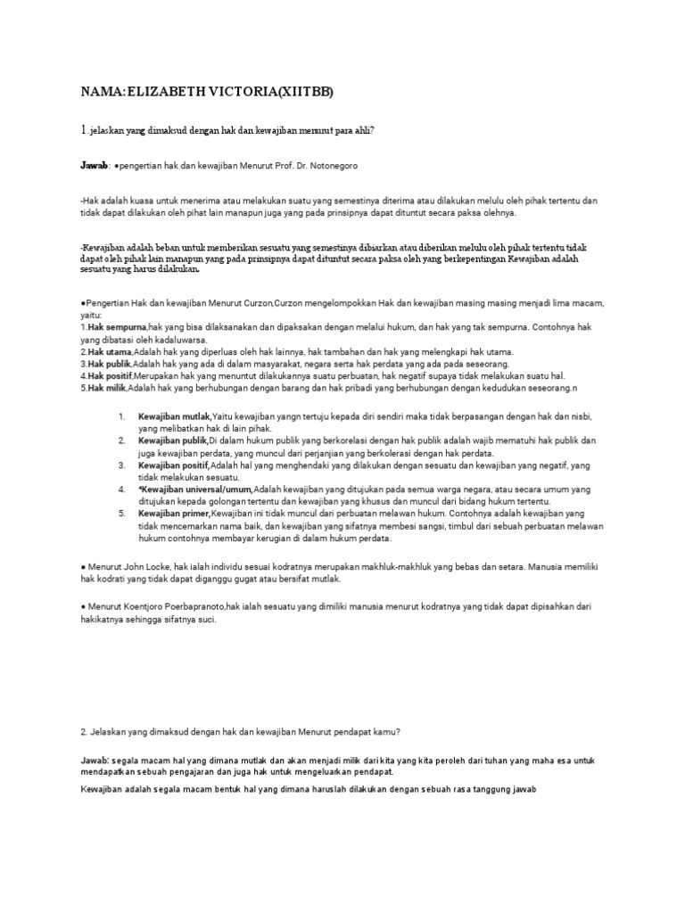 Hak dan Kewajiban Menurut Para Ahli | PDF