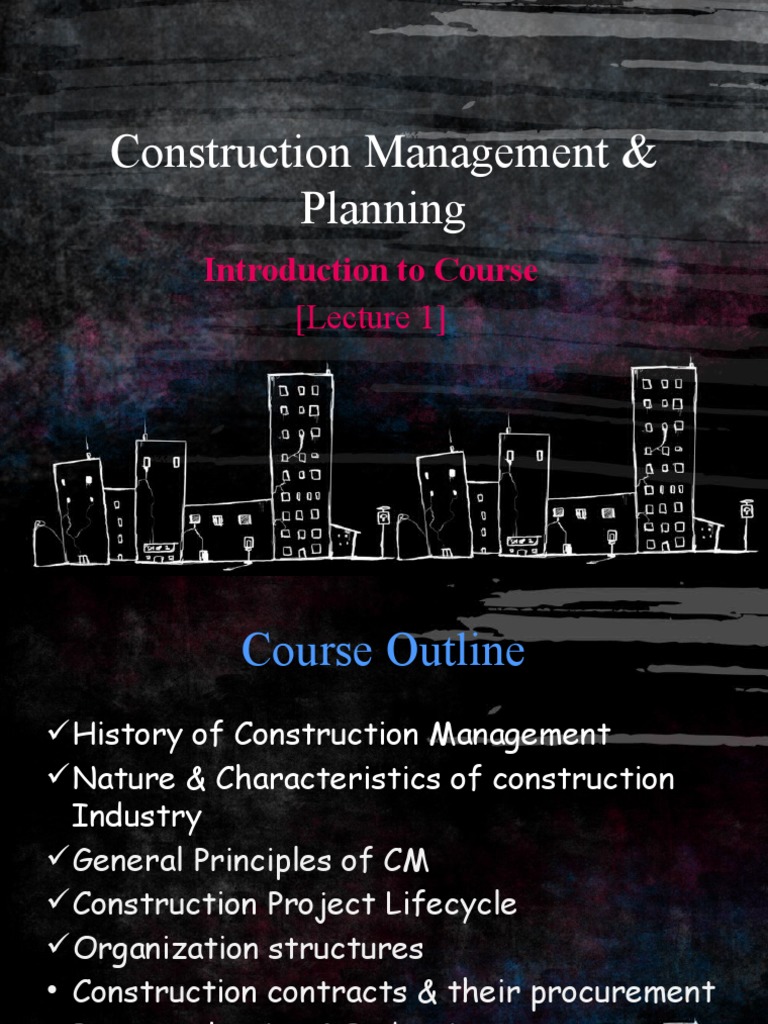 Construction Management Course Overview | PDF | Construction Management ...