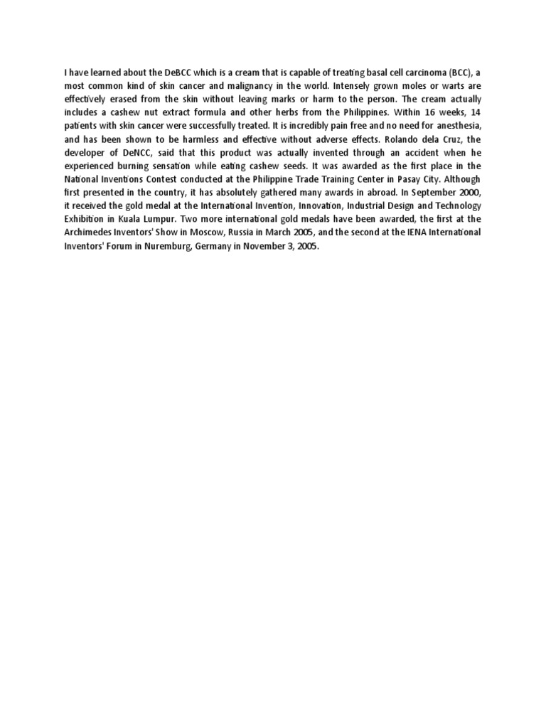 DeBCC Cream: Innovative BCC Treatment | PDF