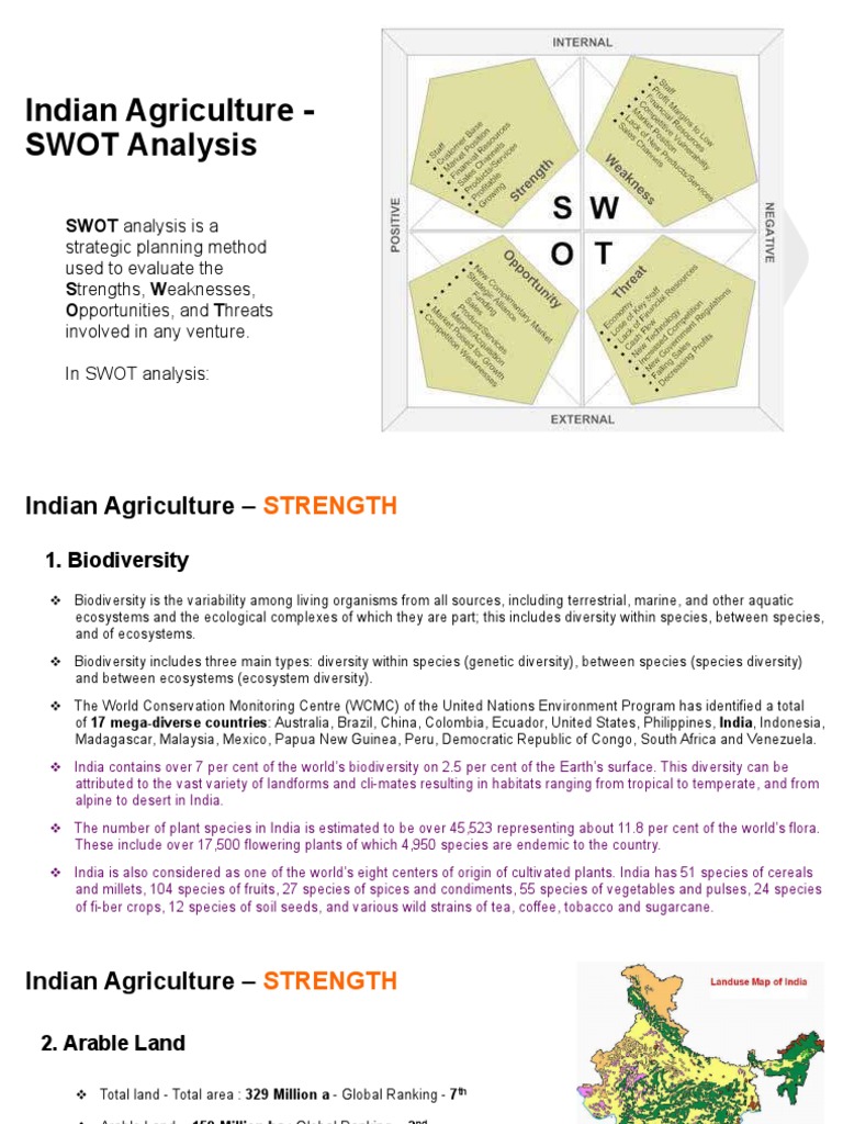 1 RDL SWOT Analysis of Indian Agriculture | PDF | Organic Farming ...