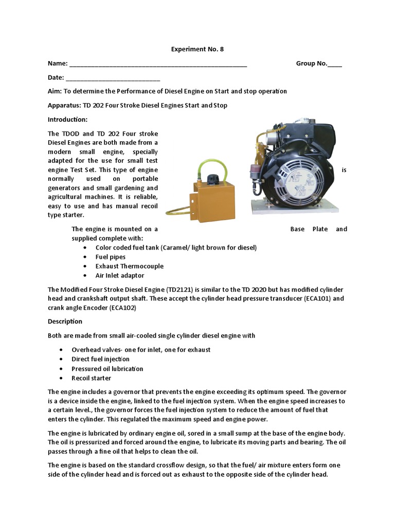 Performance of a Diesel Engine under Start-Stop Operation: Analysis of ...