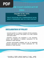 RA 9275 Clean Water Act With Examples | PDF