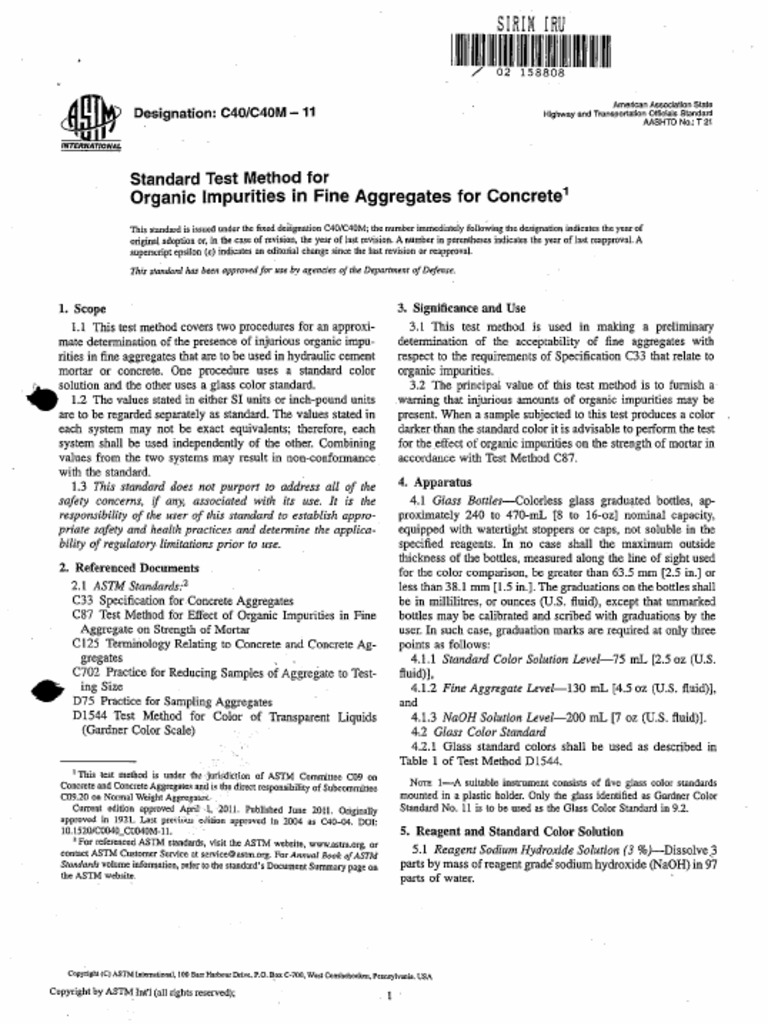 Astm C40 - C40M (2011) | PDF