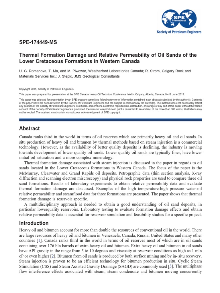 SPE-174449-MS Thermal Formation Damage and Relative Permeability of Oil ...