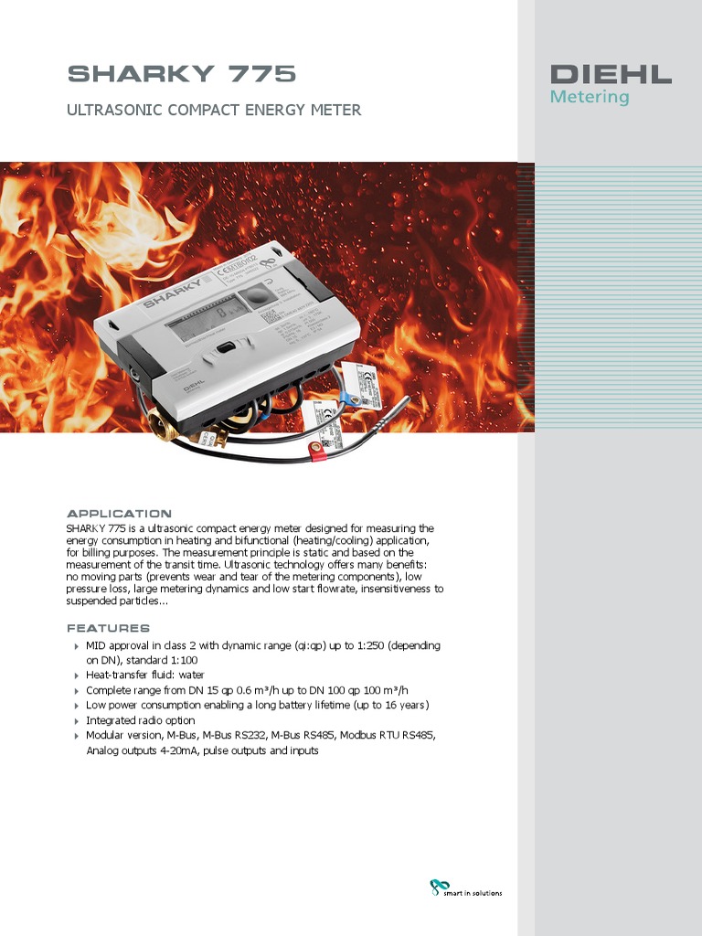 Sharky 775: Ultrasonic Compact Energy Meter | PDF | Flow Measurement ...