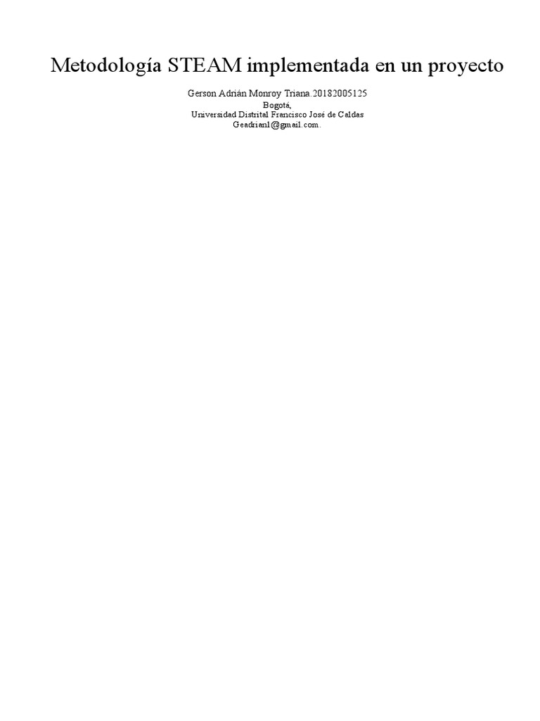 Implementación de Metodología STEAM en Proyectos | PDF | Metodología ...