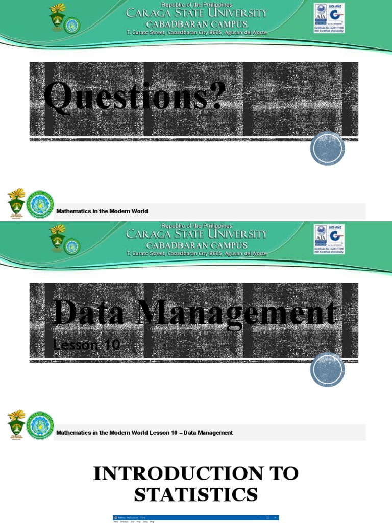 Questions?: Mathematics in The Modern World | PDF | Statistics ...