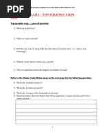 Topographic Map Quiz and Answers | PDF | Contour Line | Elevation
